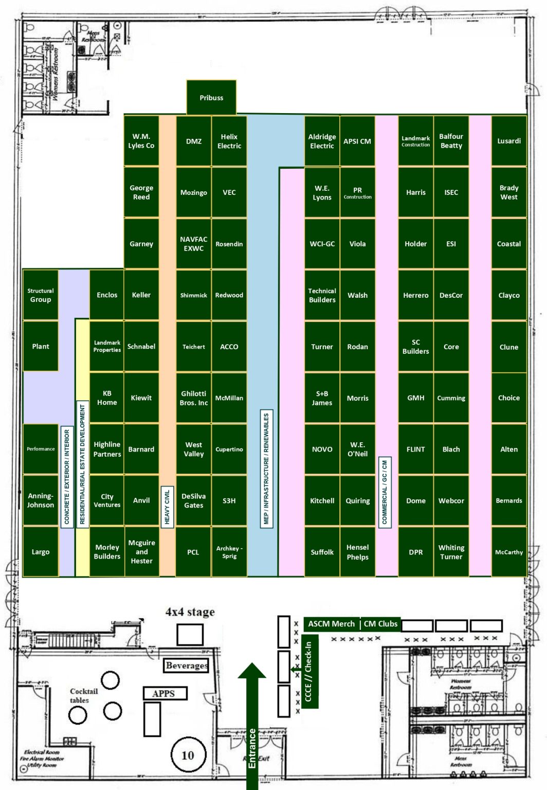 Winter 2026 Career Fair Table Map